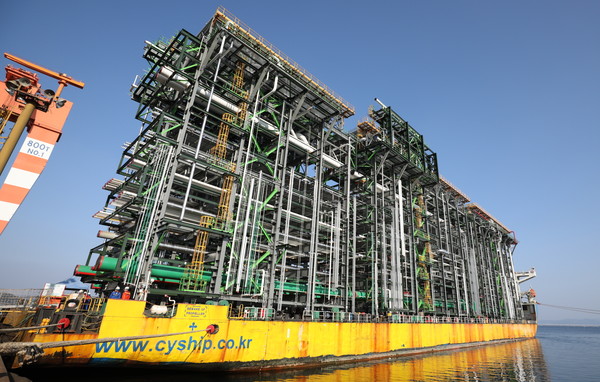 삼성엔지니어링, 멕시코 DBNR 프로젝트 모듈 첫 출항…총 4800톤 모듈