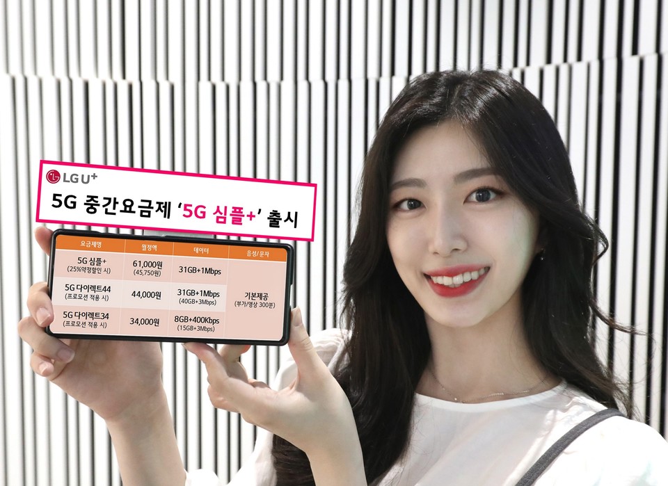 LG U+, 중간요금제 출시로 4만원대부터 시작하는 5G 라인업 완비
